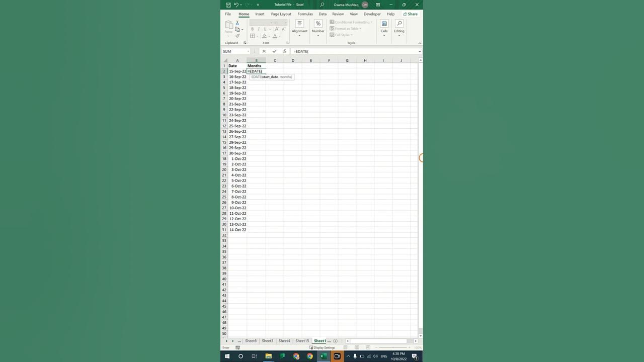 Addition Of Month In Date In Excel shorts excel techtalk YouTube addition-of-month-in-date-in-excel-shorts-excel-techtalk-youtube