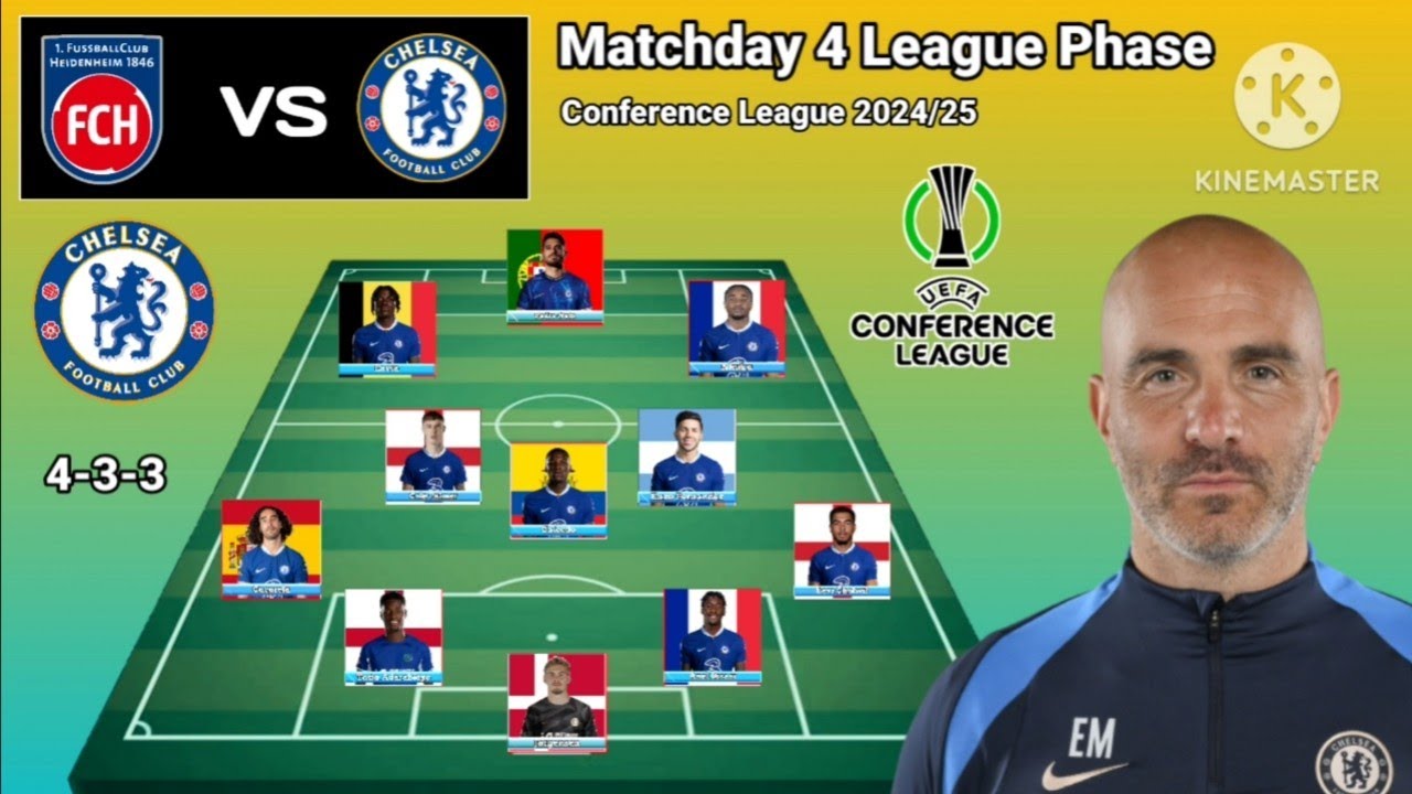 Heidenheim vs Chelsea Line Up 4-3-3 With Lavia Matchday 4 League Phase ...