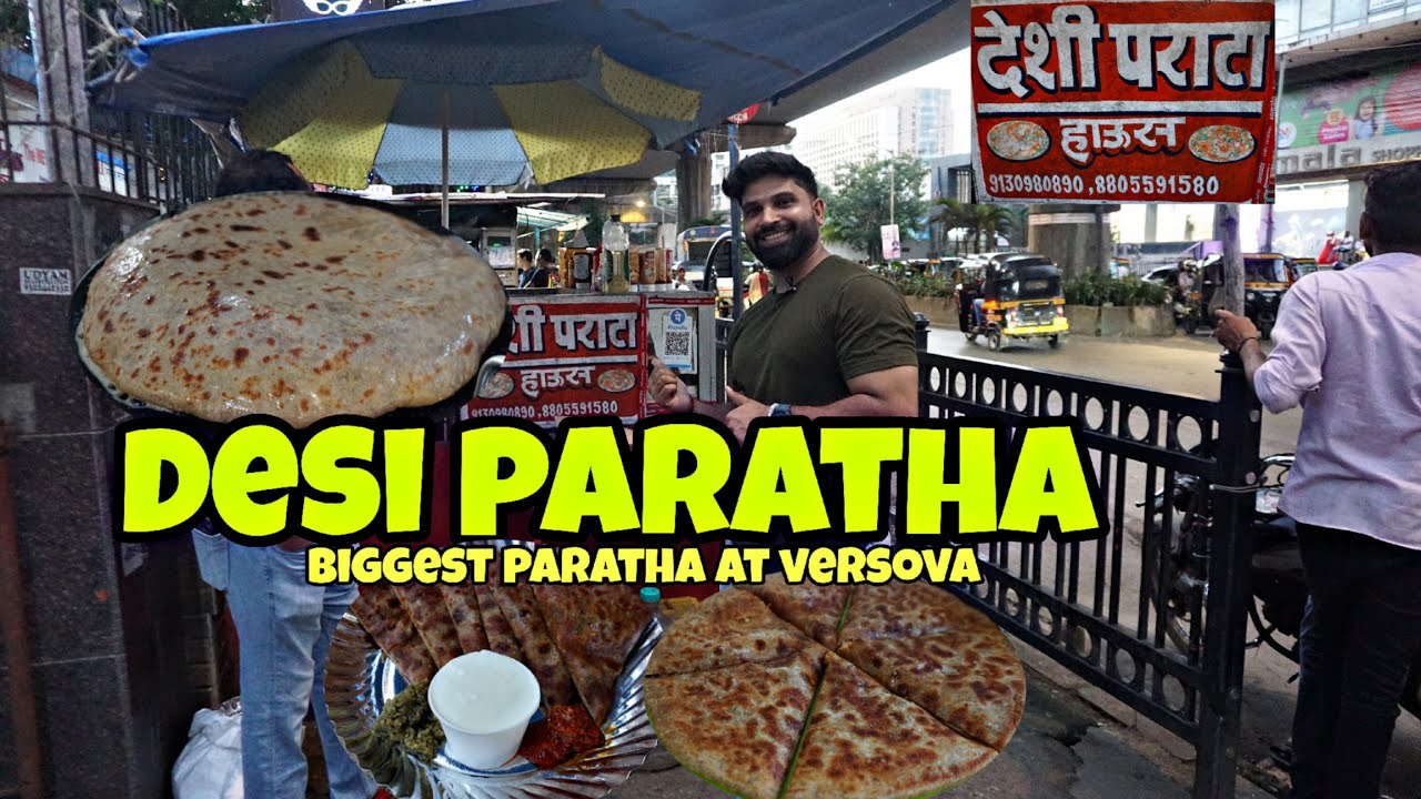 Aloo paratha, pyaaz paratha big paratha street food #streetfood #india ...