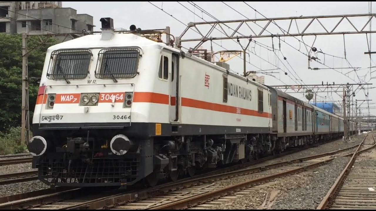 BRC WAP7 30464 WITH 12934 Karnavati Express HONKING madly and makes ...