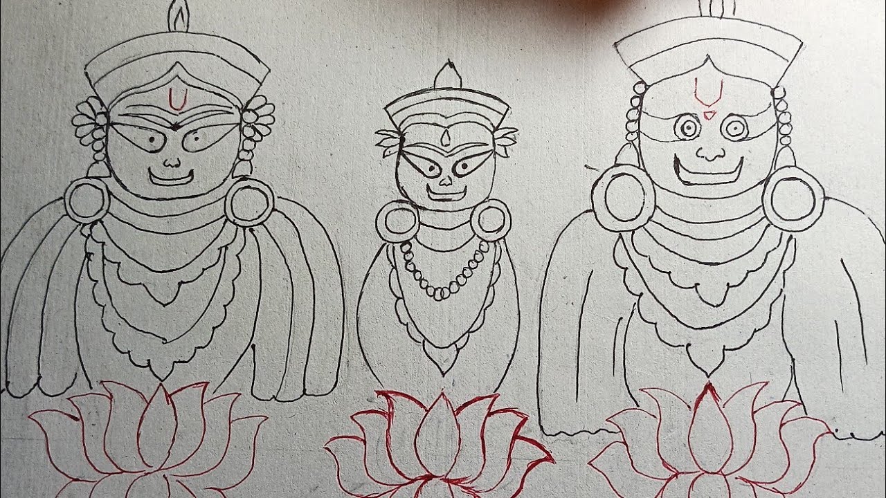 how to easy draw outline for Jagannath Ji 🙏🏻 part 1 #tranding #video # ...
