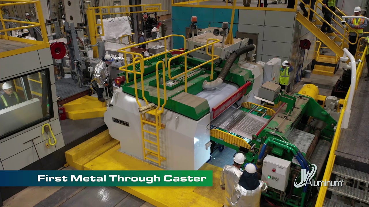 JW Aluminum First Metal Cast and Sheared June 2020 - YouTube