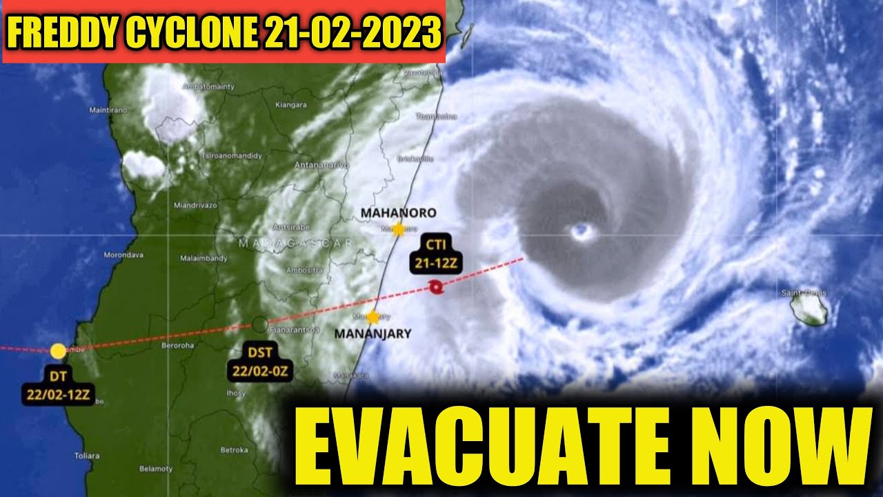 Intense Tropical Cyclone FREDDY Heading Straight To Madagascar - YouTube