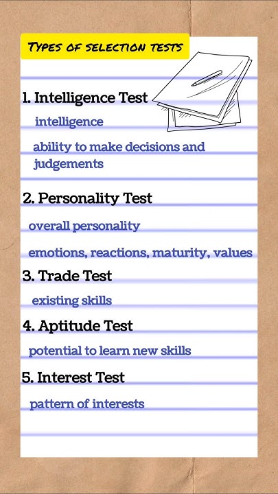 Types of Selection Tests| Selection Process| Staffing function of ...