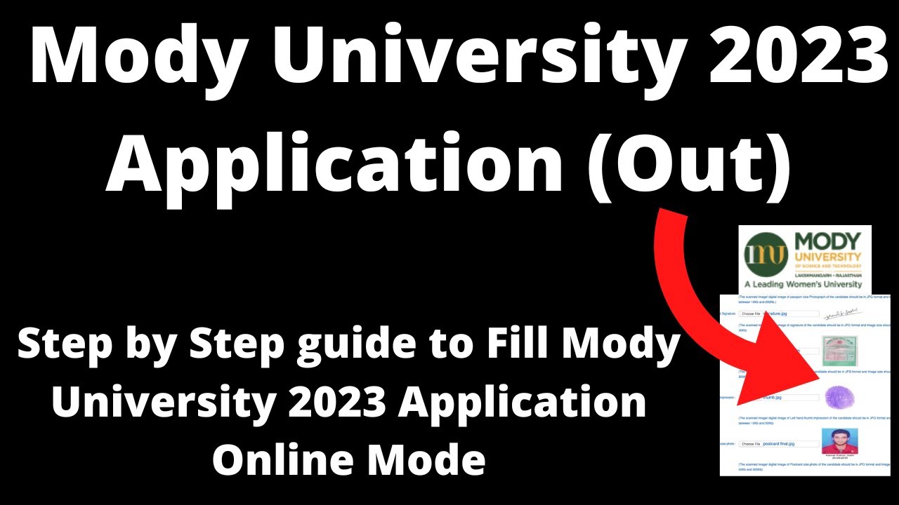 Mody University Admission 2023 Application (Started)- How to Fill ...