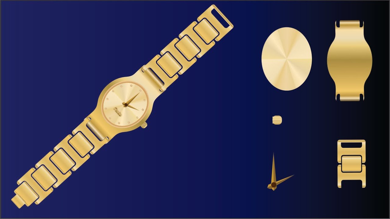 Wrist Watch Designing with Golden Effect - CorelDraw 2020 Tutorial ...