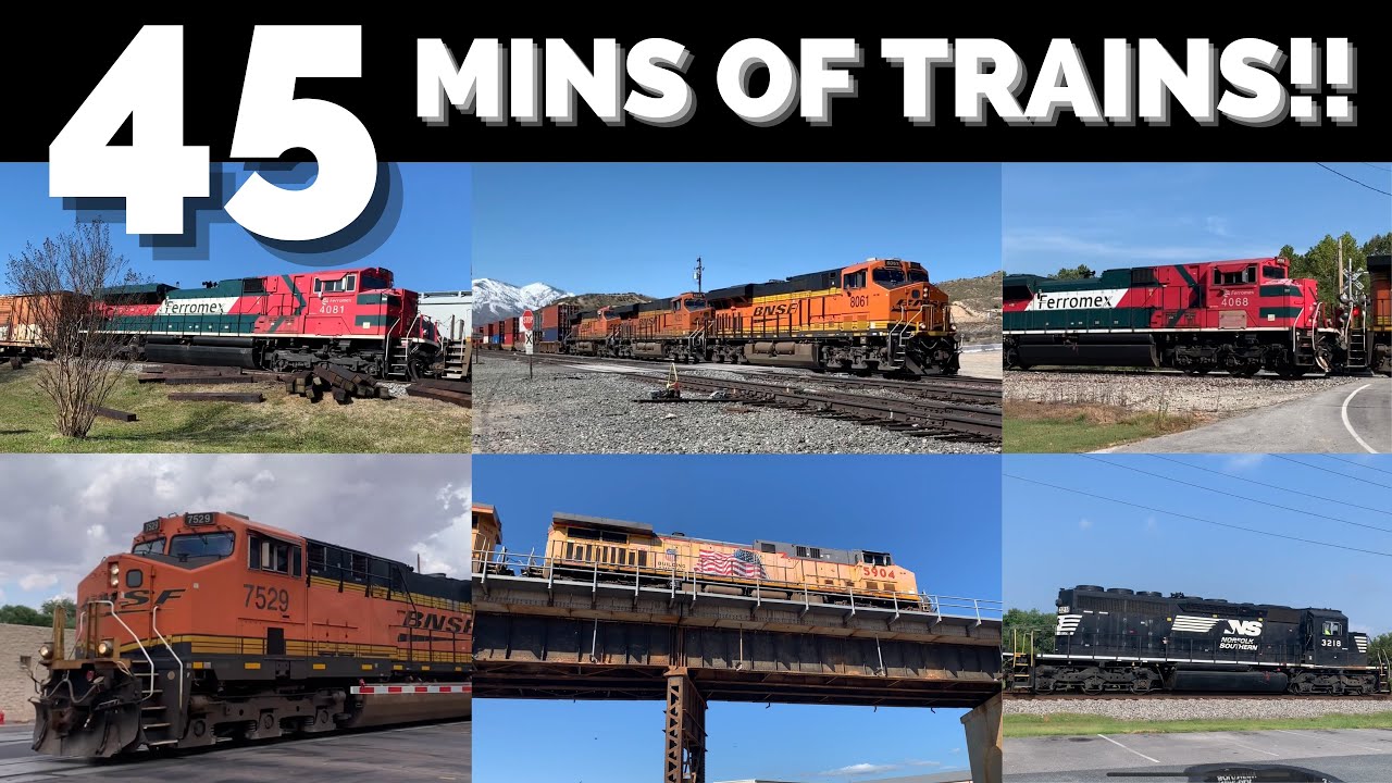 NONSTOP Trains! 45 Minutes Freight Trains In 9 States! - YouTube