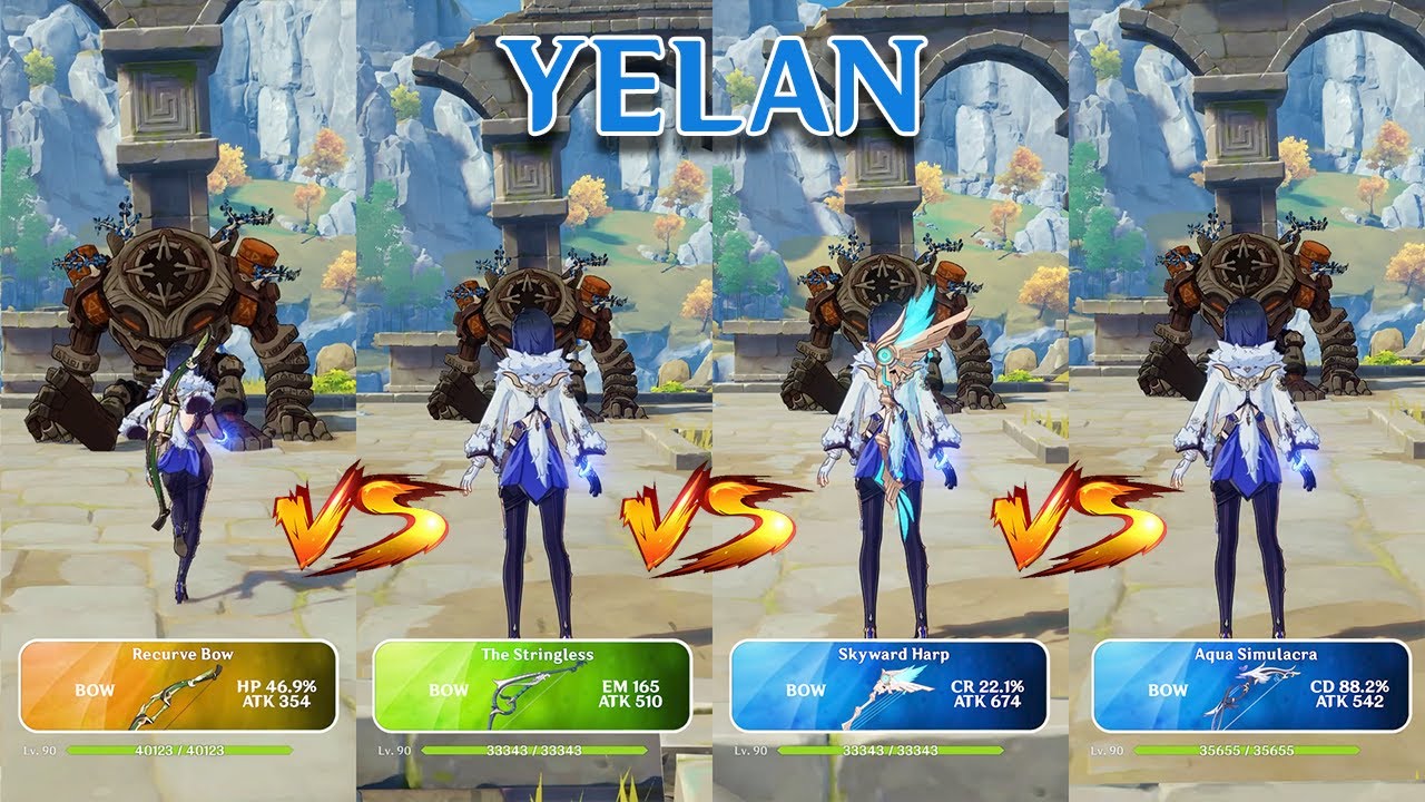 Yelan Weapon Comparison!! Aqua Simulacra vs ALL Weapons!! which one is ...