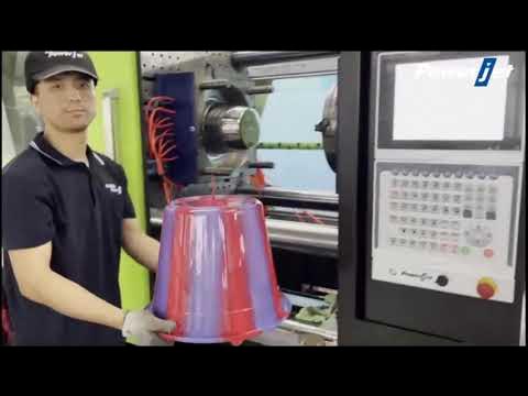 Mixed-color plastic buckets production by Powerjet CM560 Two-color ...