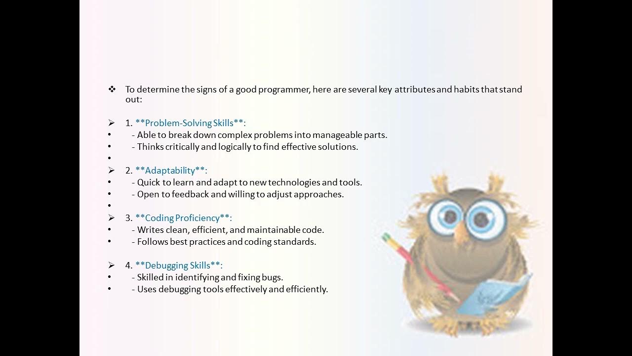 Signs of a good programmer - YouTube