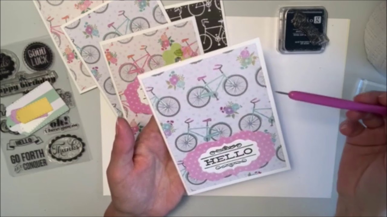 Simple and Cool Bicycle Theme Note Cards - YouTube