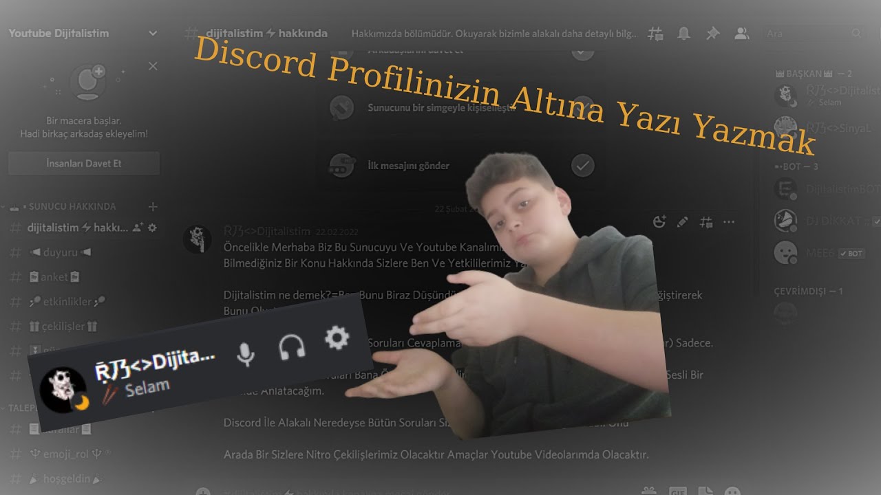 DİSCORD PROFİLİN ALTINA YAZI YAZMA | TANITIM VİDEOSU - YouTube