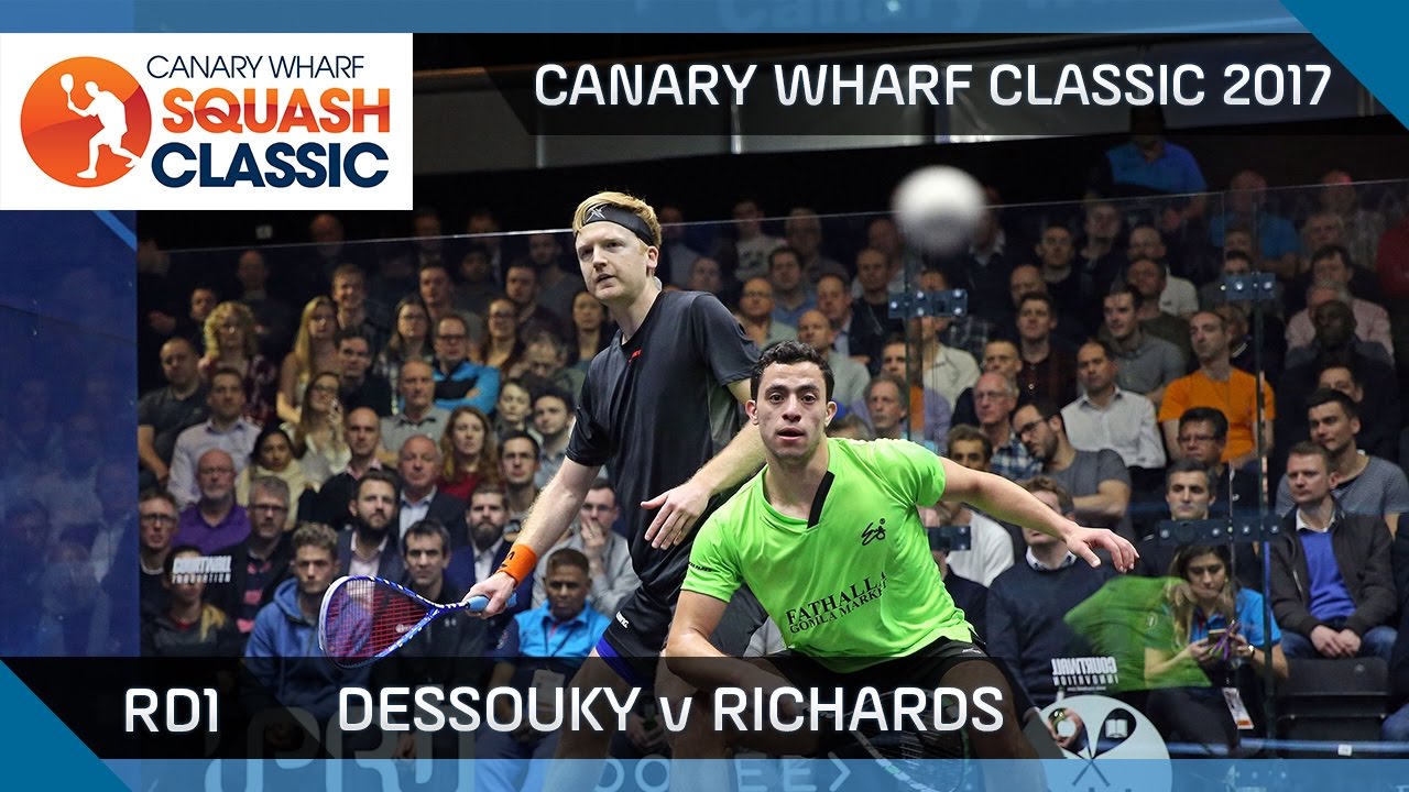 Squash: Dessouky v Richards - Canary Wharf Classic 2017 Rd 1 Highlights ...