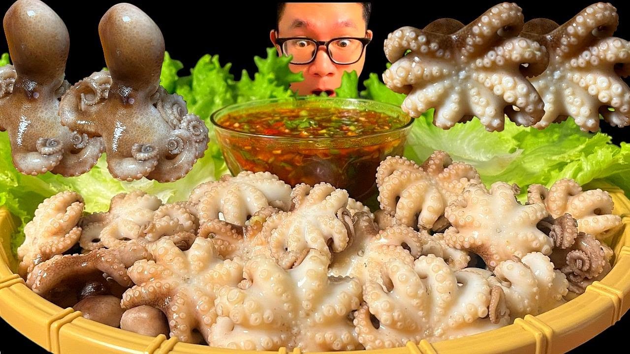 ASMR MUKBANG/Eat octopus with super spicy sauce - YouTube