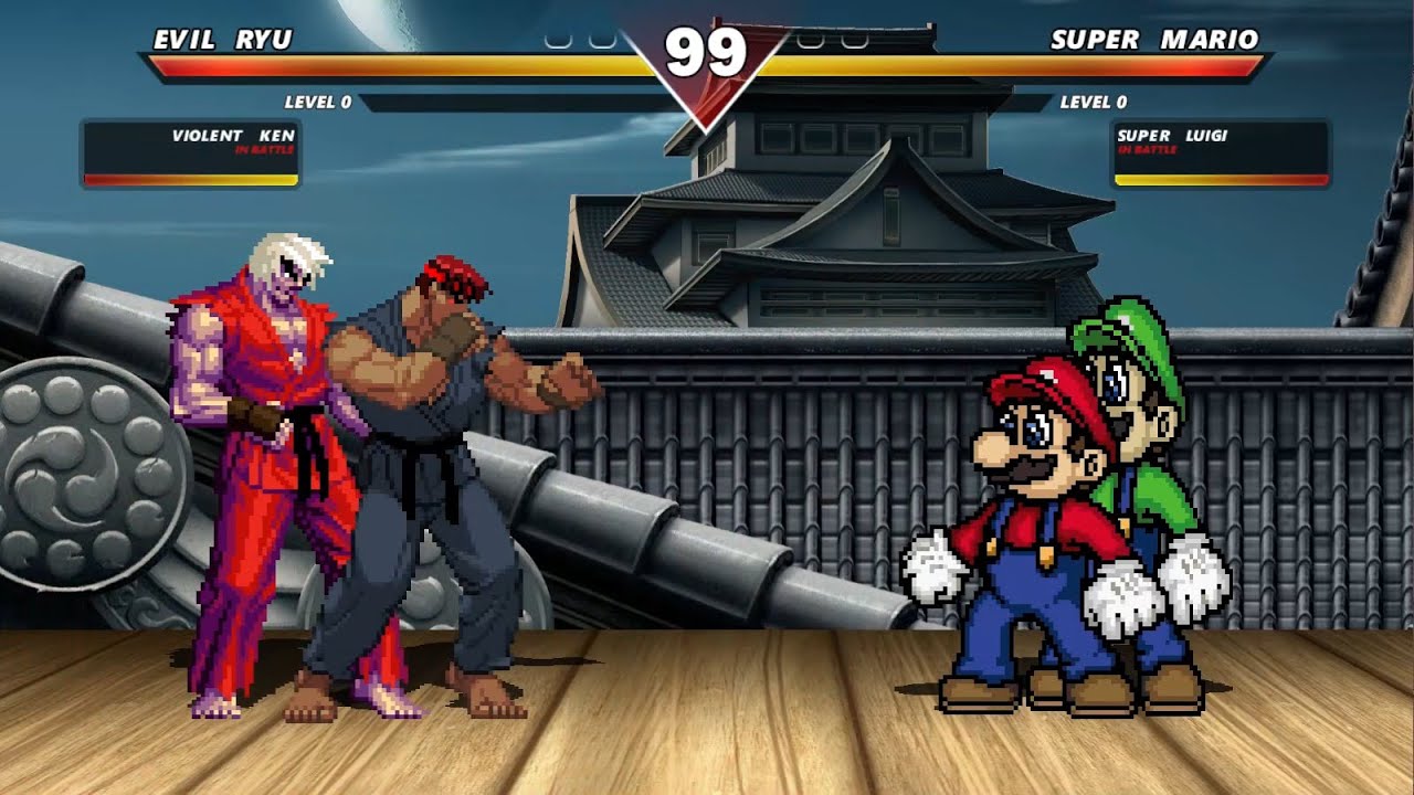 SUPER MARIO & SUPER LUIGI vs RYU & EVIL RYU - HIGH LEVEL INSANE EPIC ...
