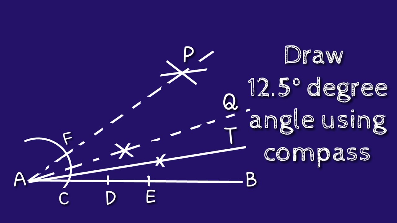 How to draw 12.5 degree angle with compass. shsirclasses. - YouTube