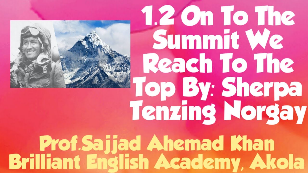 1.2 On To The Summit By Sherpa Tenzing Norge Life Story of Tenzing ...