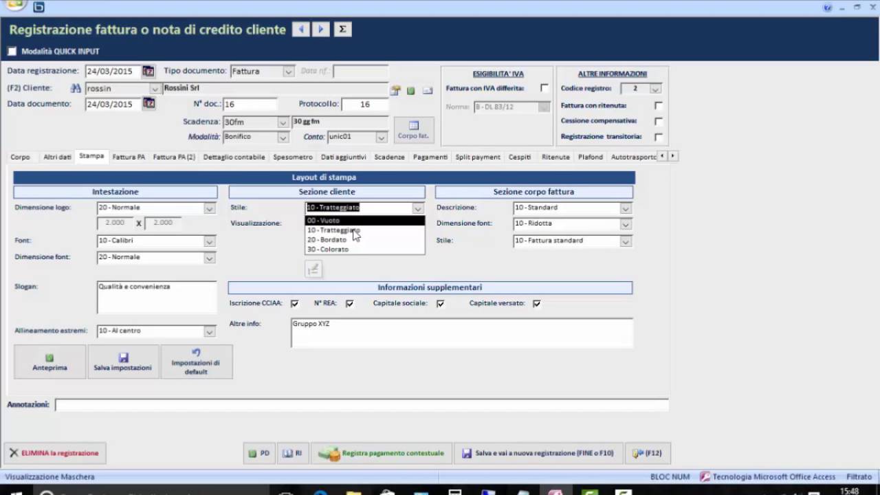 L'impostazione del layout delle fatture - YouTube