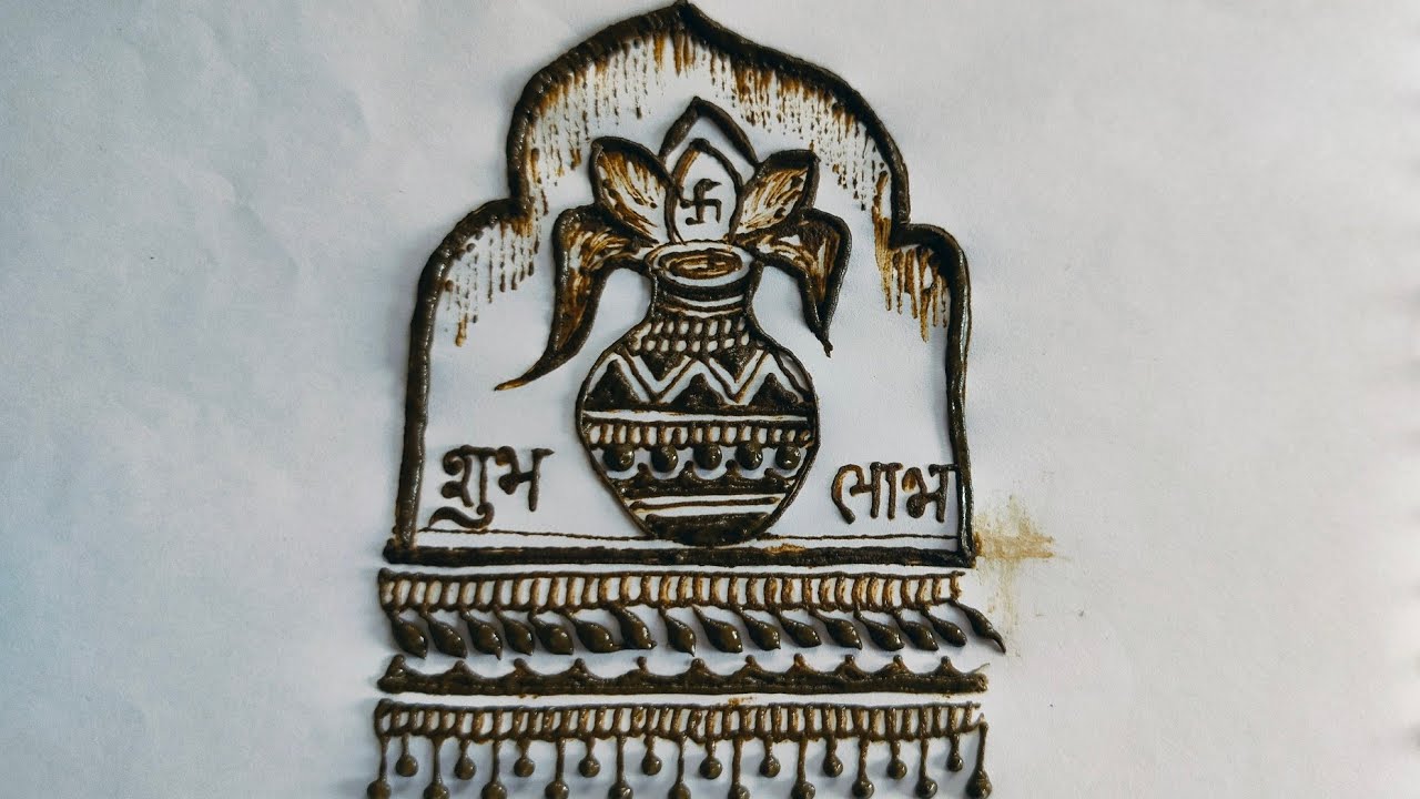 beautiful kalash mehandi design/ mehandi design/ new easy kalash ...