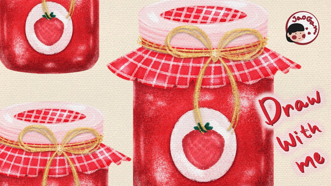 Drawing Strawberry Jam With Glossy Crayon Brush For Procreate - YouTube