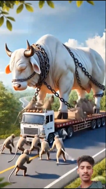 Monkeys freed the cow 😭| story of a cow and a monkeys #cow #ai #animals ...