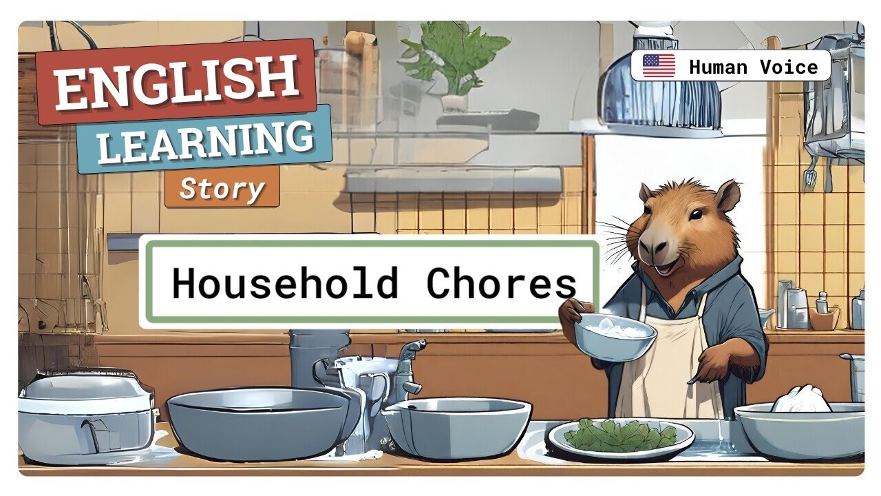 Improve your ENGLISH | Household Chores | Easy Story | Listening ...