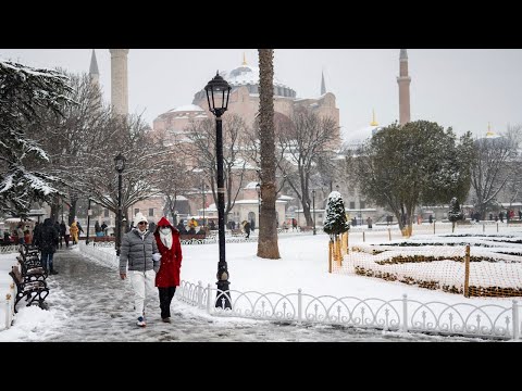 Istanbul covered in snow as cold snap hits the city