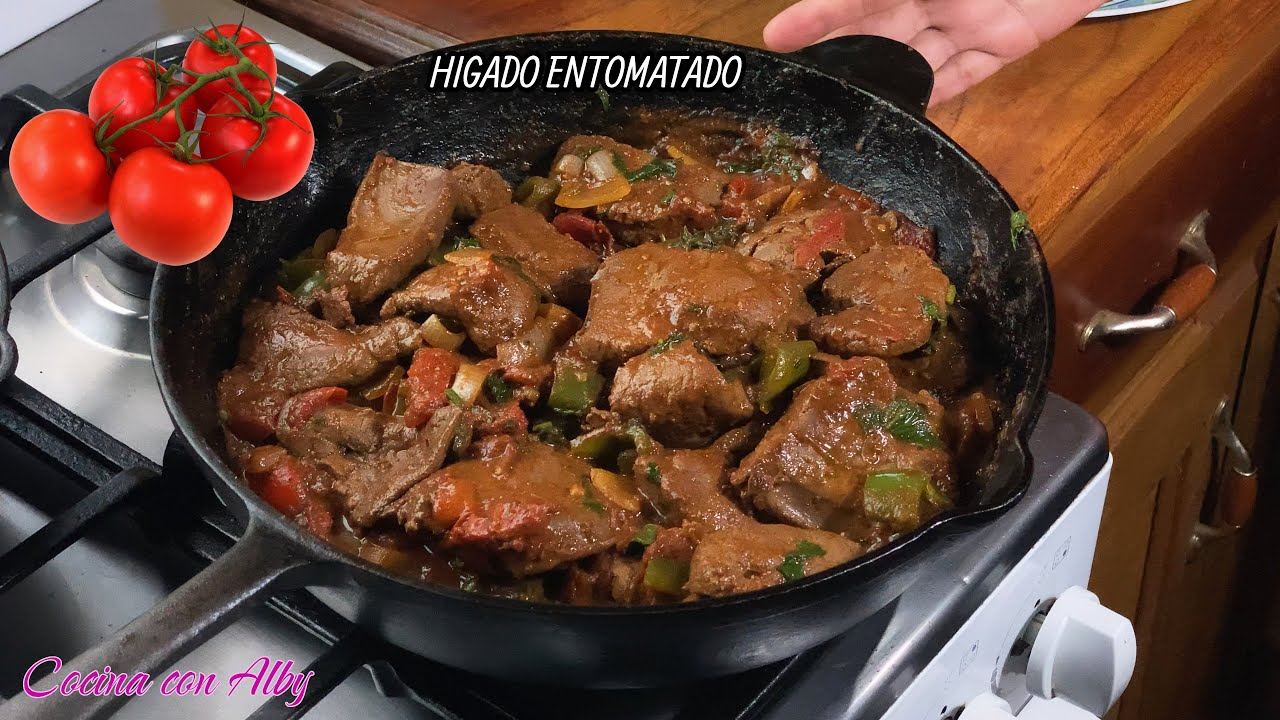 Preparación de HIGADO ENTOMATADO (Salvadoreño) - YouTube