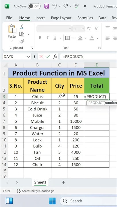 Product Function in Microsoft Excel | Advance Excel | Excel Tips & Tricks | #excel #shorts # ...