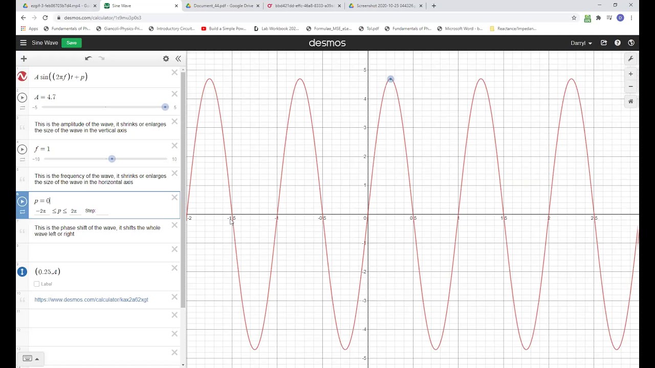 Polar/rectangular representation of a sine wave ENGG104 - YouTube
