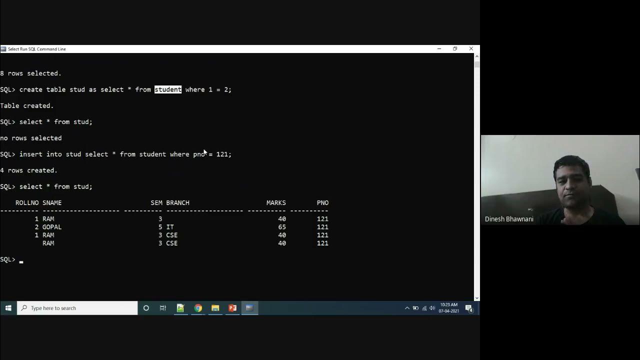 DBMS Lec 16 : Insert, Delete and Update in SQL | Dinesh Bhawnani | BIT DURG | CSVTU - YouTube
