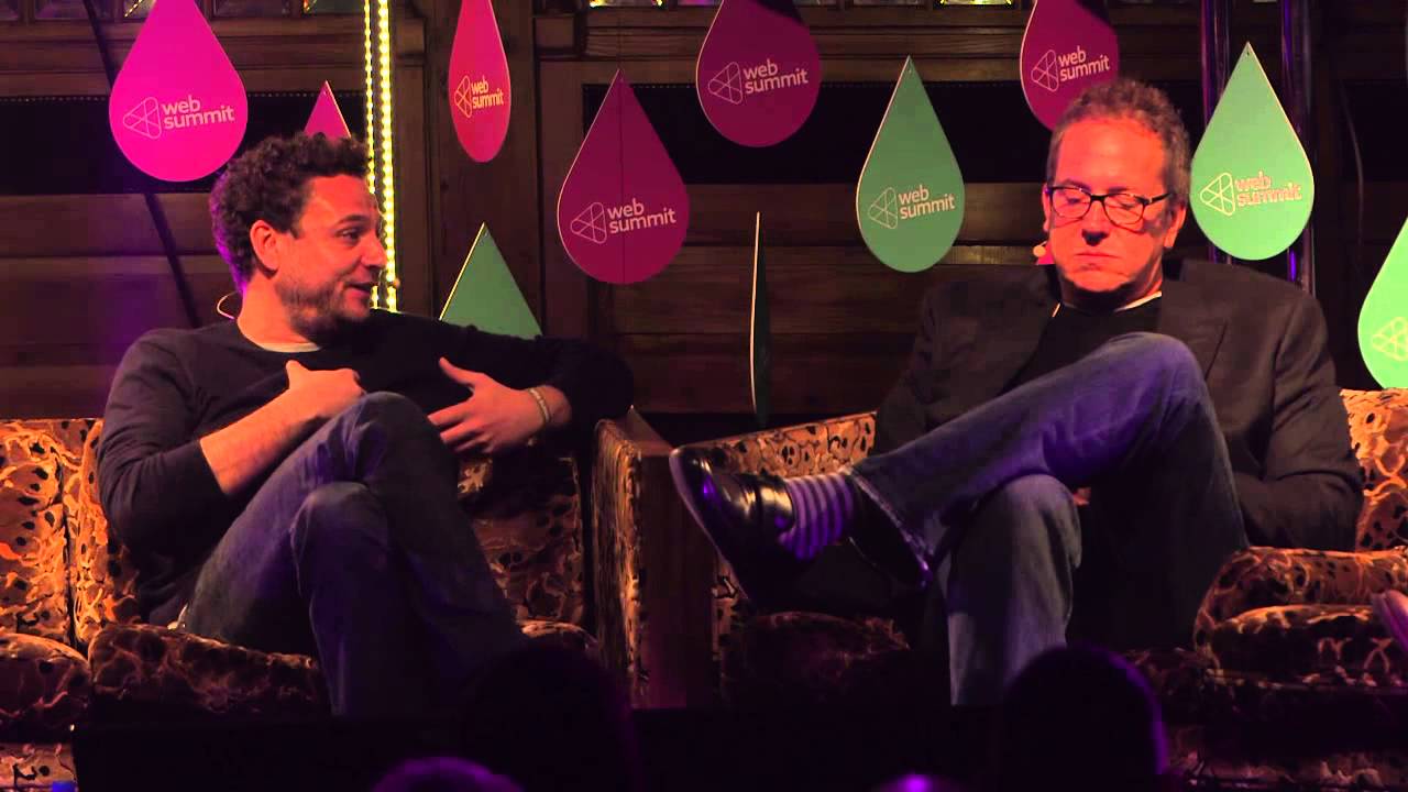 Web Summit 2014, Day 3. Music Stage. Jonathan Dickins and Jeff Jampol ...