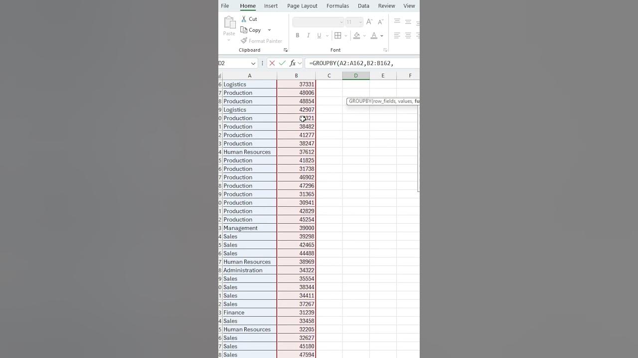 #Shorts | new office 365 function to group data in column - YouTube
