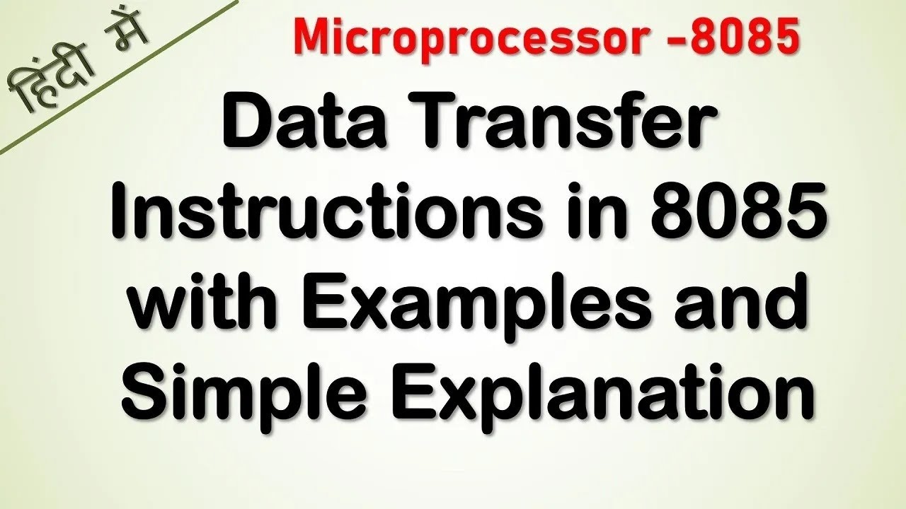 Data Transfer Instructions In 8085 Microprocessor With Examples And Explanation In Hindi Youtube 0611