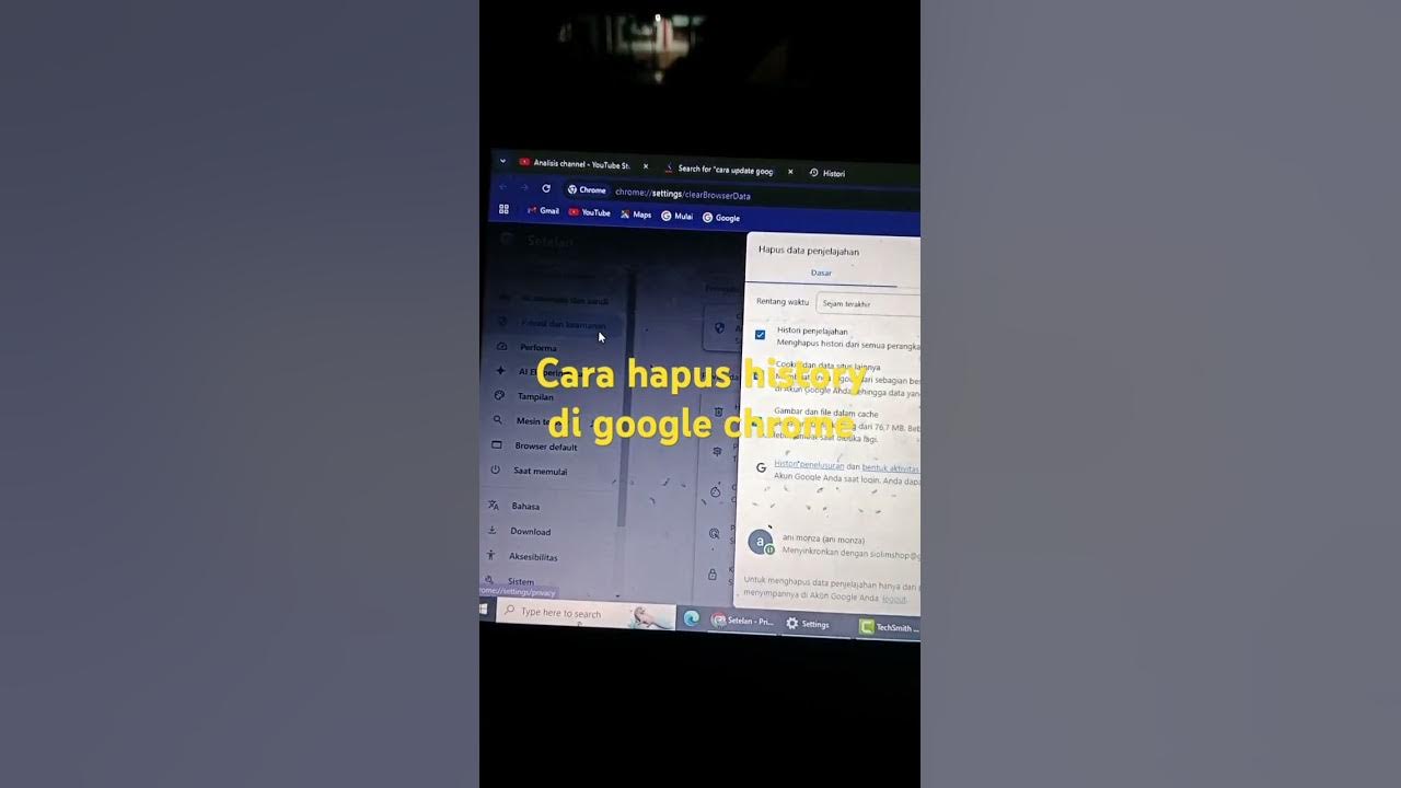 Cara hapus history di google chrome #tutorial - YouTube