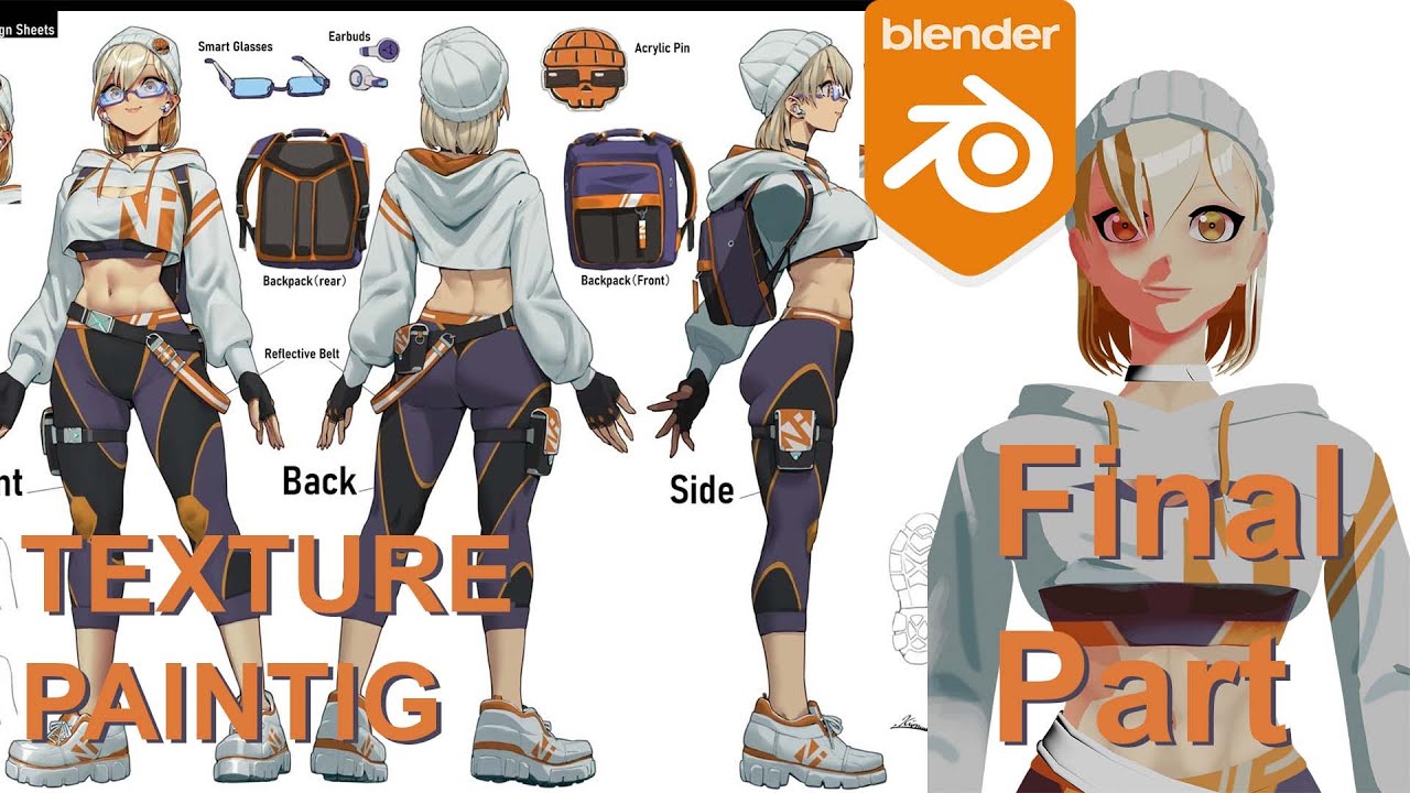 Let's make an Anime girl in blender UV and Textures final part - YouTube