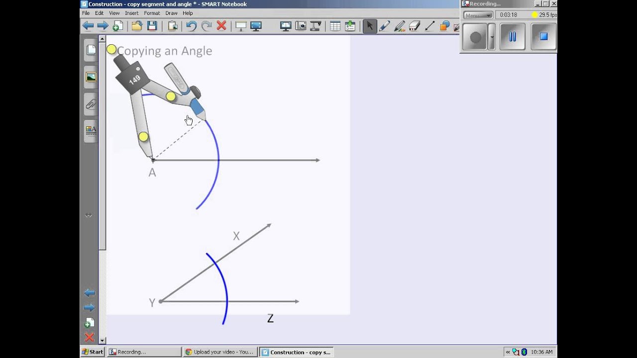 Constructions copy segment and angle - YouTube