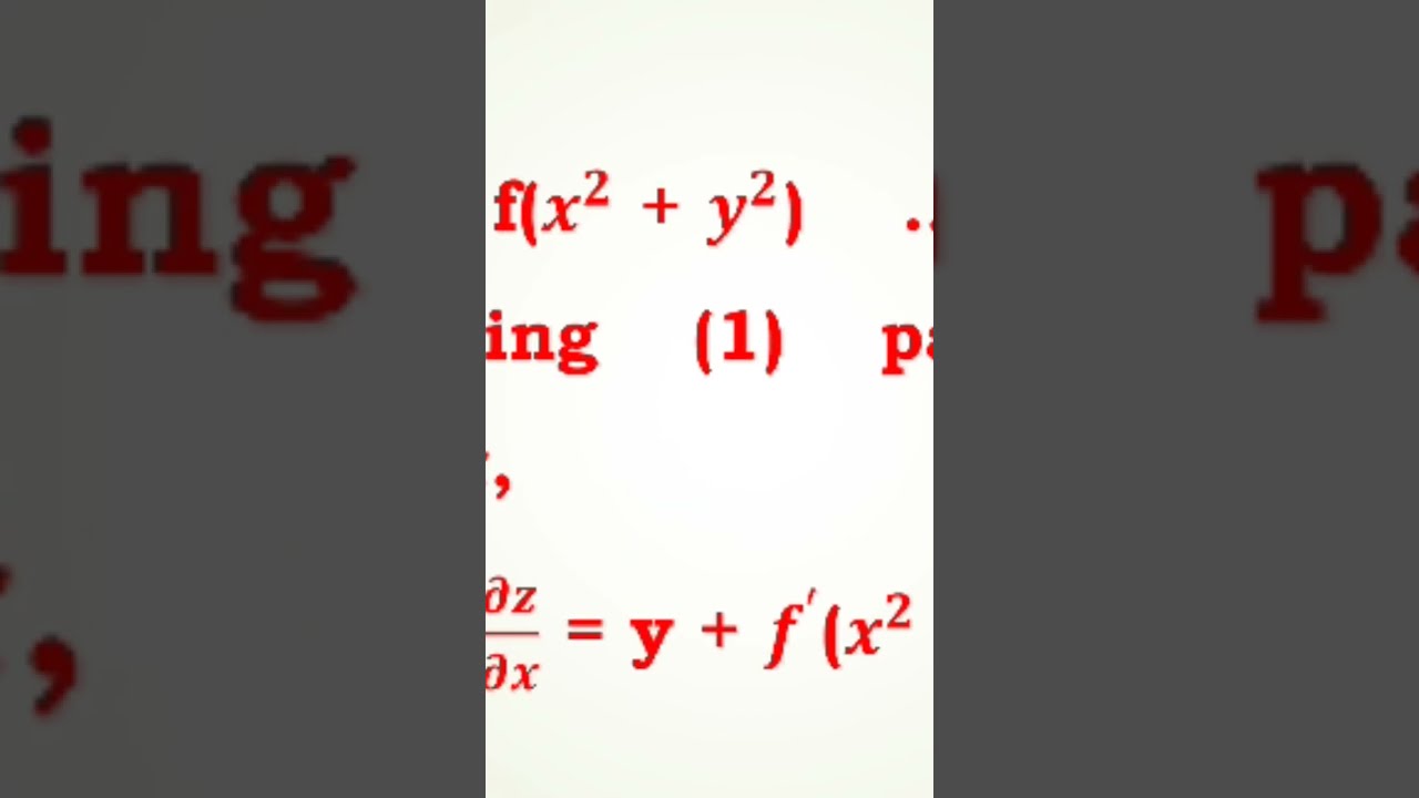 Eliminate Functions Xy f x 2 y 2 YouTube Eliminate Functions Xy f x 2 y 2 YouTube