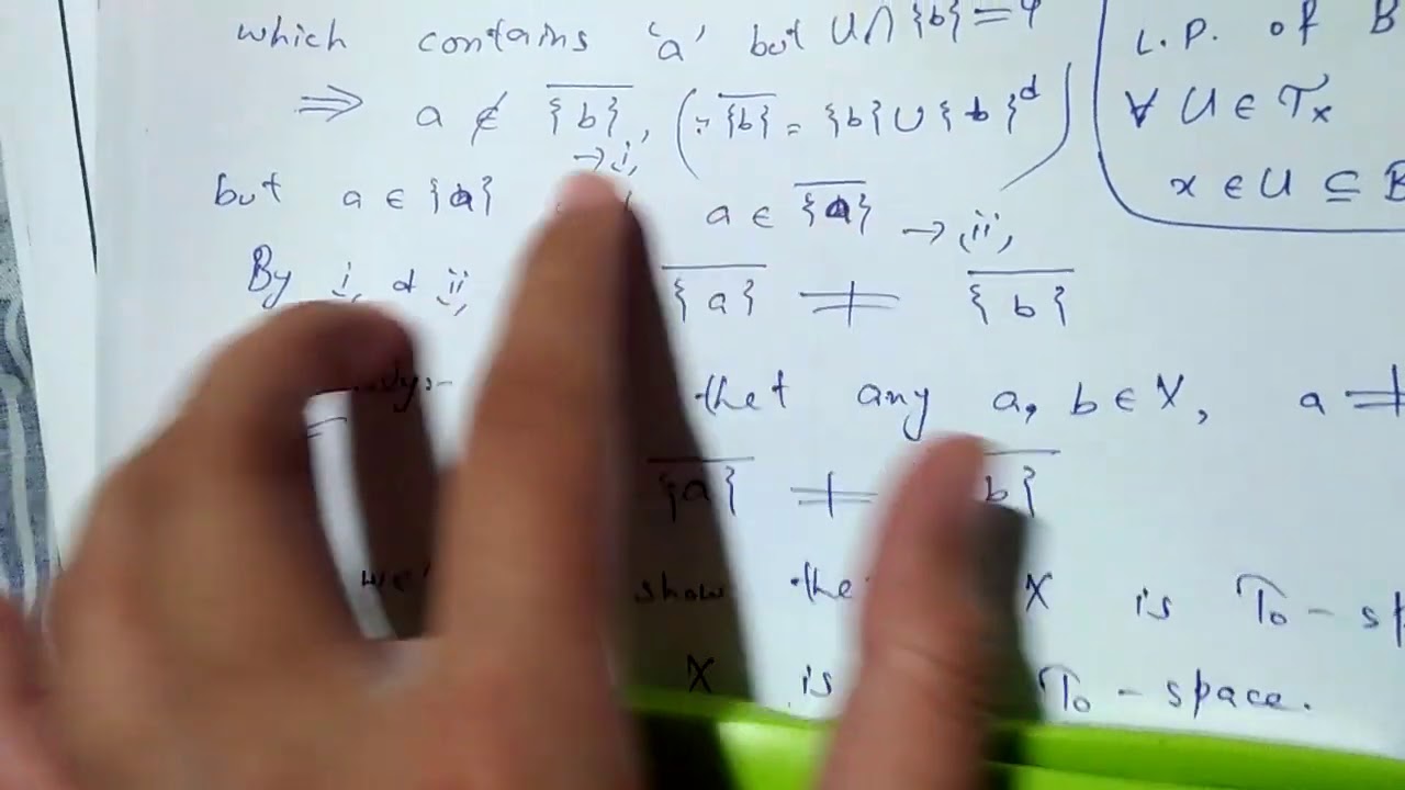 Set Topology | Separation Axioms | Theorem of T0 space - YouTube