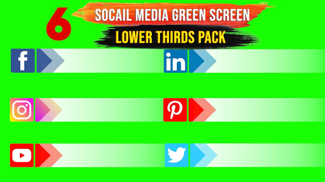 6 Free Social Media Lower Thirds | No Copyright Green Screen Overlay ...