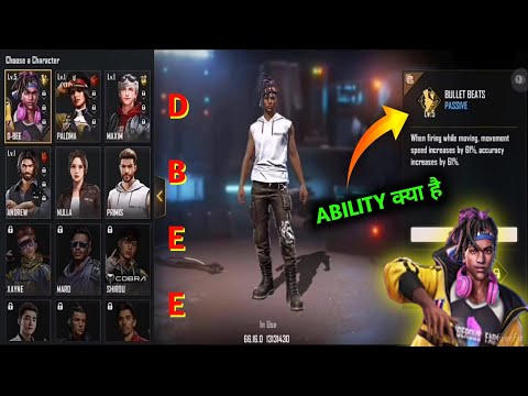 new d bee character skill test/dbee character ability test/free fire ...