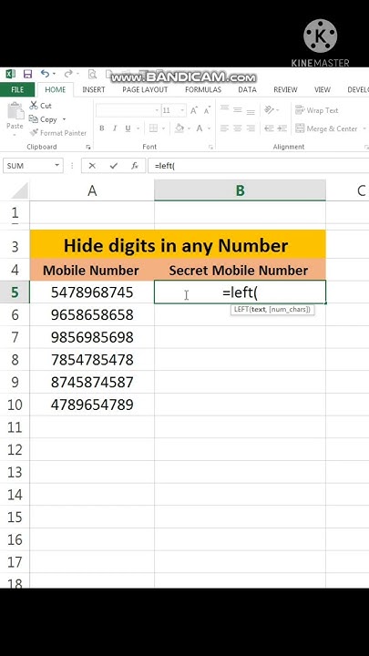 Hide digits in Mobile Number | Secret Excel Trick #shorts #new #viral #tricks - YouTube