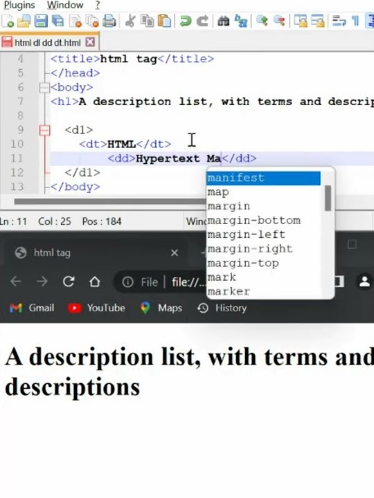 dl tag in html | dt tag in html | dd tag in html | dl dt dd tags in html #html #code #tag #short ...