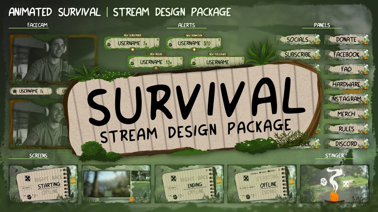 Animated Forest inspired Twitch Overlay Package for Streamers - YouTube