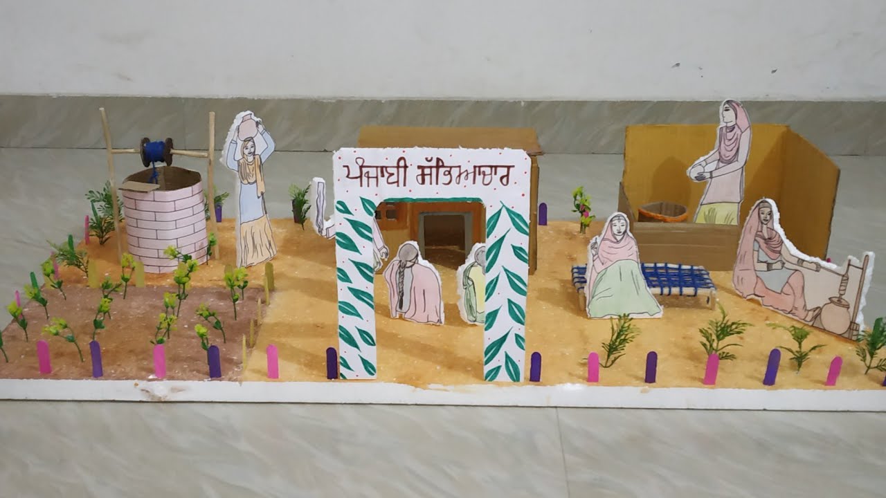 Punjabi culture model। ਪੰਜਾਬੀ ਸੱਭਿਆਚਾਰ model। Sidhu Sisters Creations ...