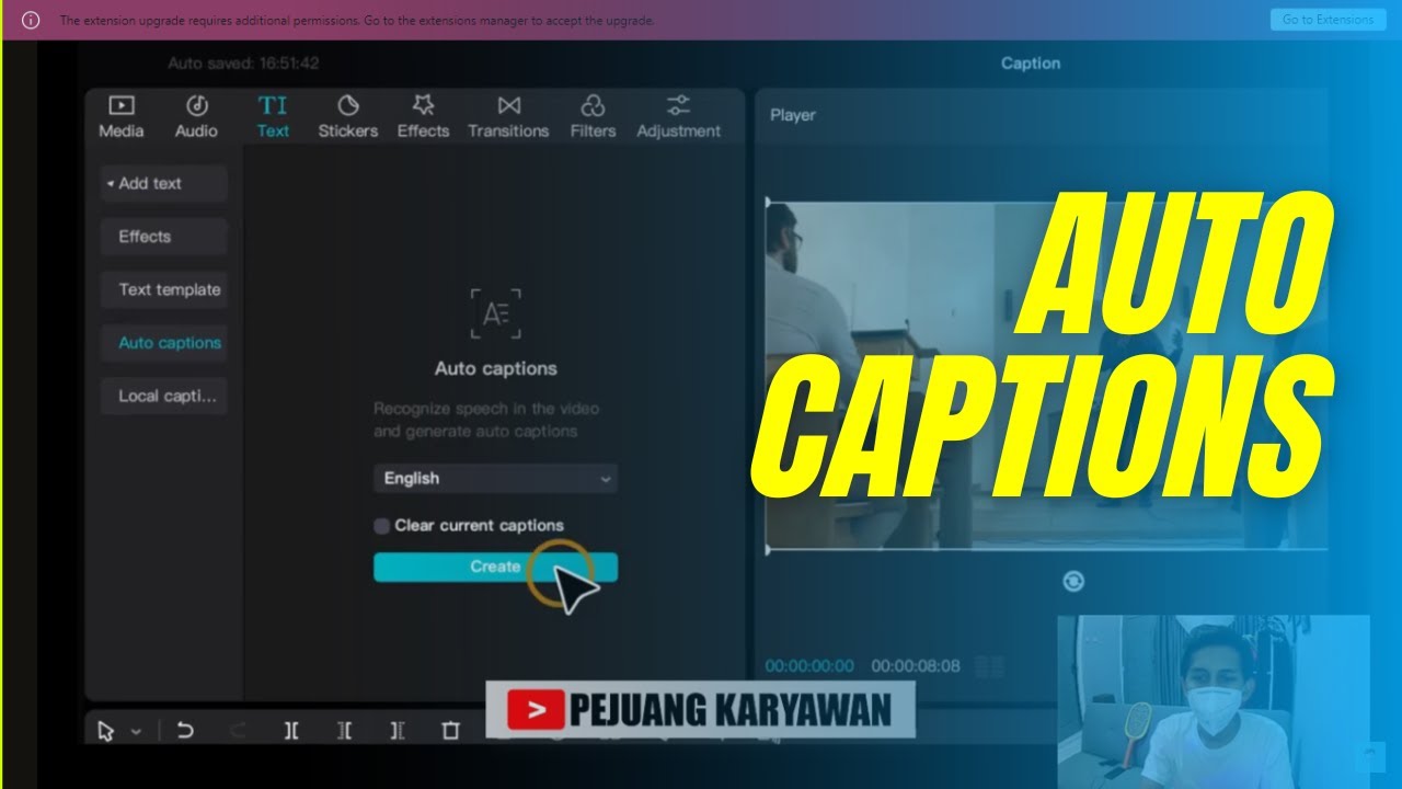 AUTO CAPTIONS CAPCUT | Tutorial Capcut PC untuk pemula cara menggunakan AUTO CAPTIONS - YouTube