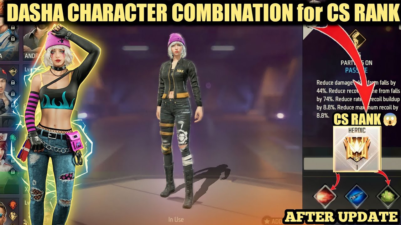 Dasha Character Combination for cs Rank | Best Character Skills for cs ...