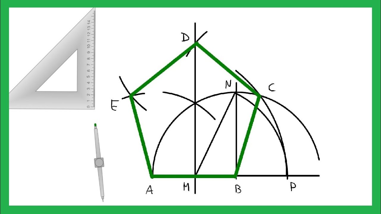 Pentágono regular dado el lado: cómo dibujar paso a paso - YouTube