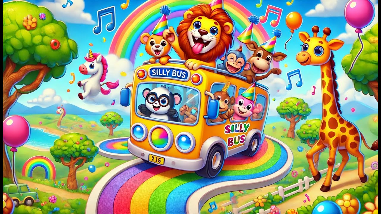 "Silly Bus Adventure Song for Kids | Fun and Bouncy Animal Dance Ride ...
