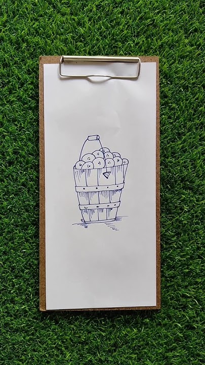 How To Draw Basket of Apples Drawing Step By Step Tutorial | bucket of ...